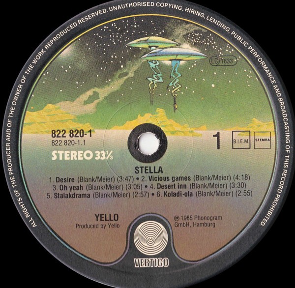 Yello - Stella - Vinyl Pussycat Records