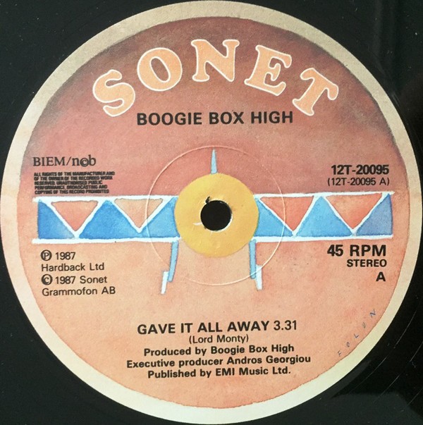 Boogie Box High - Gave It All Away - Vinyl Pussycat Records