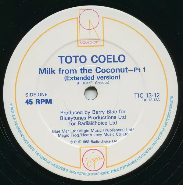 Toto Coelo - Milk From The Coconut - Vinyl Pussycat Records