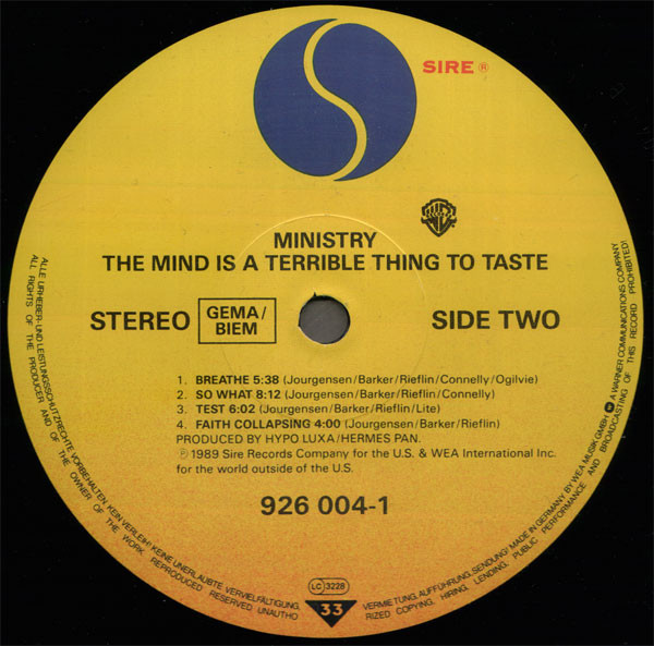 Ministry The Mind Is A Terrible Thing To Taste