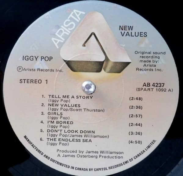 Iggy Pop ‎– New Values - Vinyl Pussycat Records
