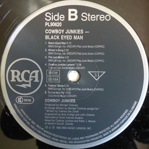 Cowboy Junkies - Black Eyed Man - Vinyl Pussycat Records