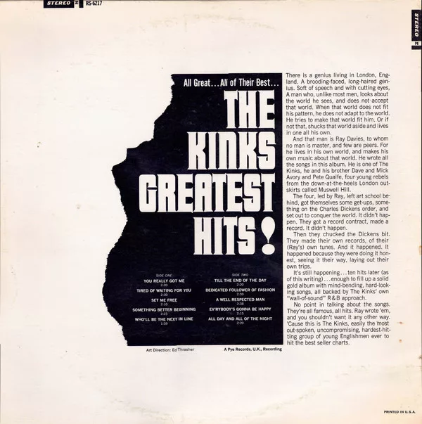The Kinks - Kinks Greatest Hits (US) - Vinyl Pussycat Records