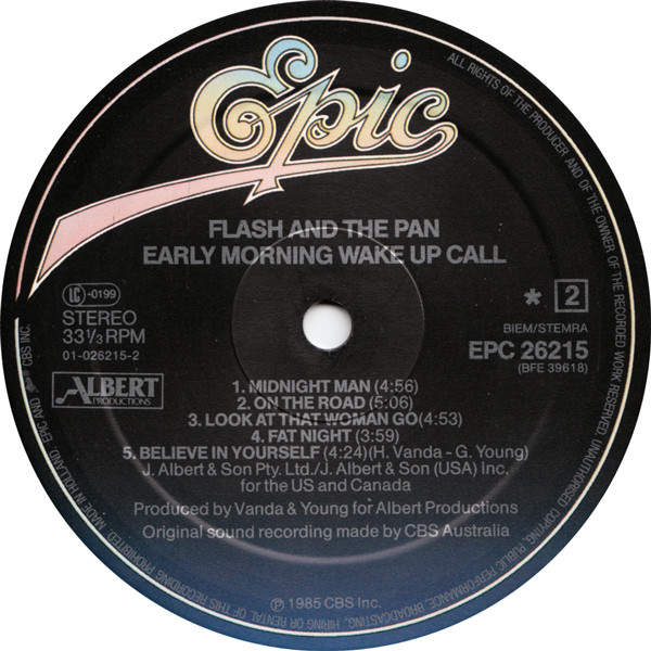 Flash & The Pan - Early Morning Wake Up Call - Vinyl Pussycat Records