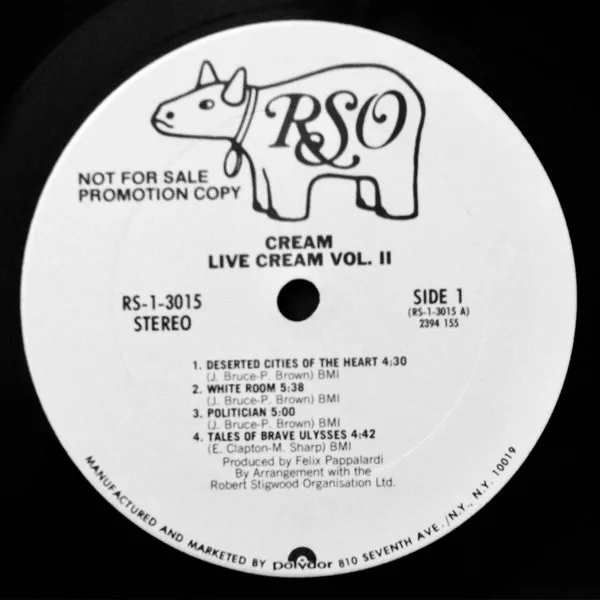 Cream - Live Cream Volume II (Promo) - Vinyl Pussycat Records
