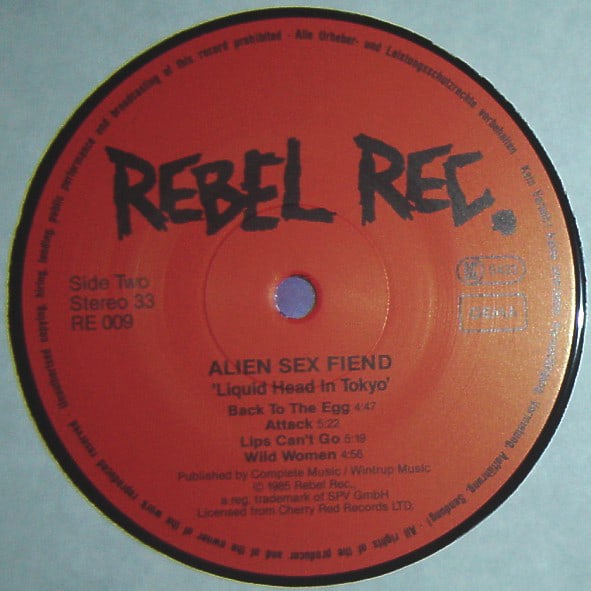 Alien Sex Fiend Liquid Head In Tokyo Vinyl Pussycat Records