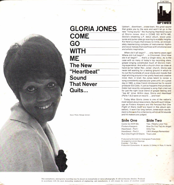 Gloria Jones ‎– Come Go With Me - Vinyl Pussycat Records